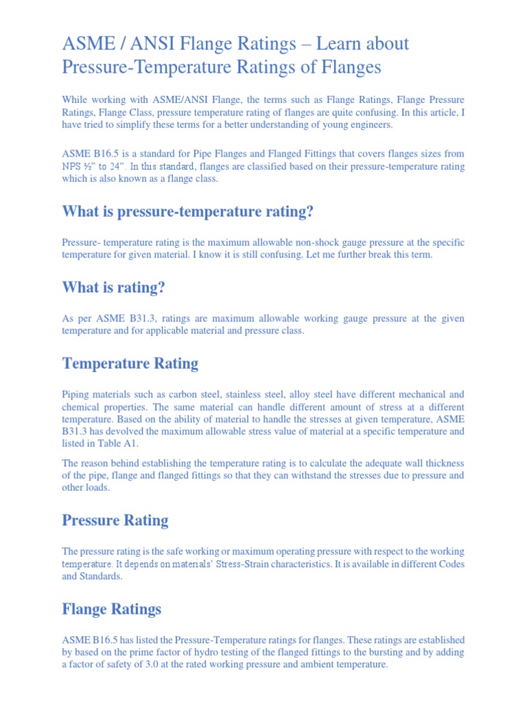 Asme Flange Ratings | PDF | Gas Technologies | Pipe (Fluid Conveyance)