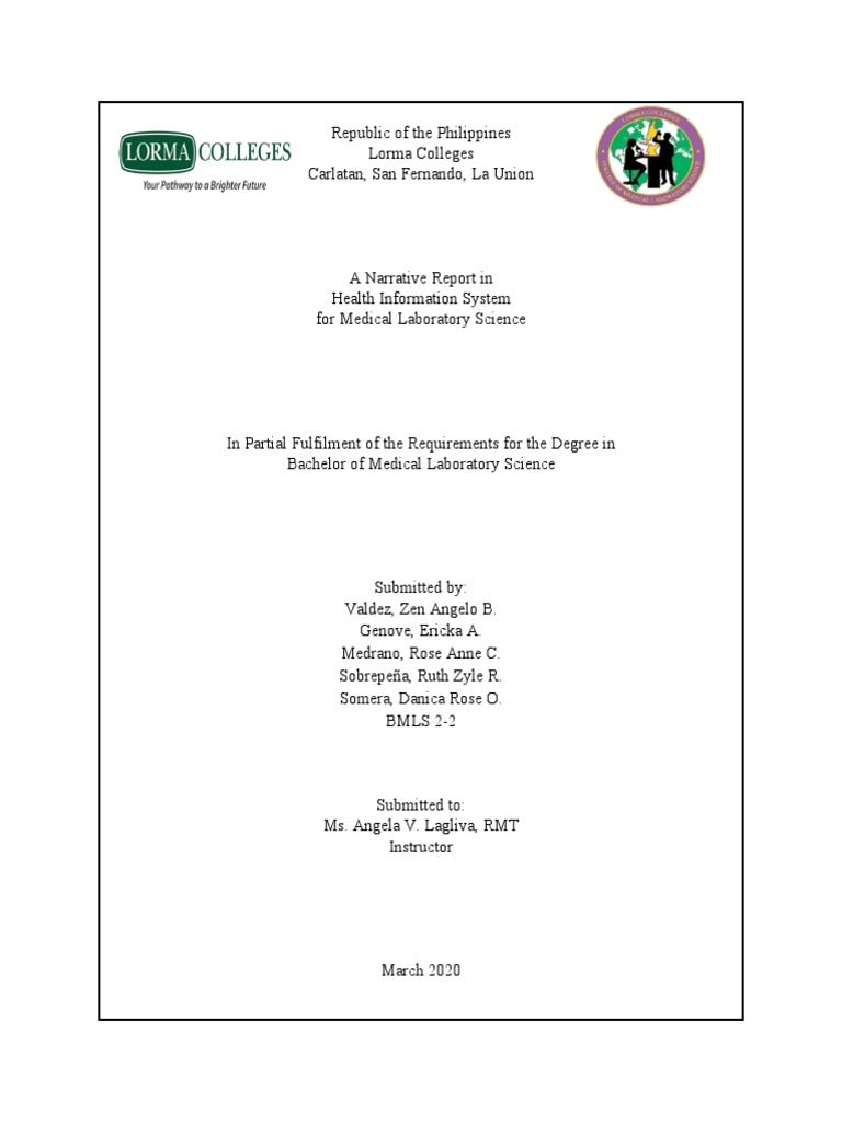 Narrative Report | PDF | Health Informatics | Hospital