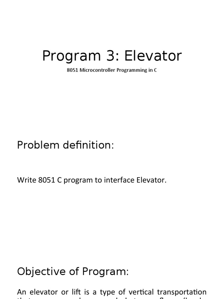 Elevator Interfacing | PDF | Computer Program | Programming