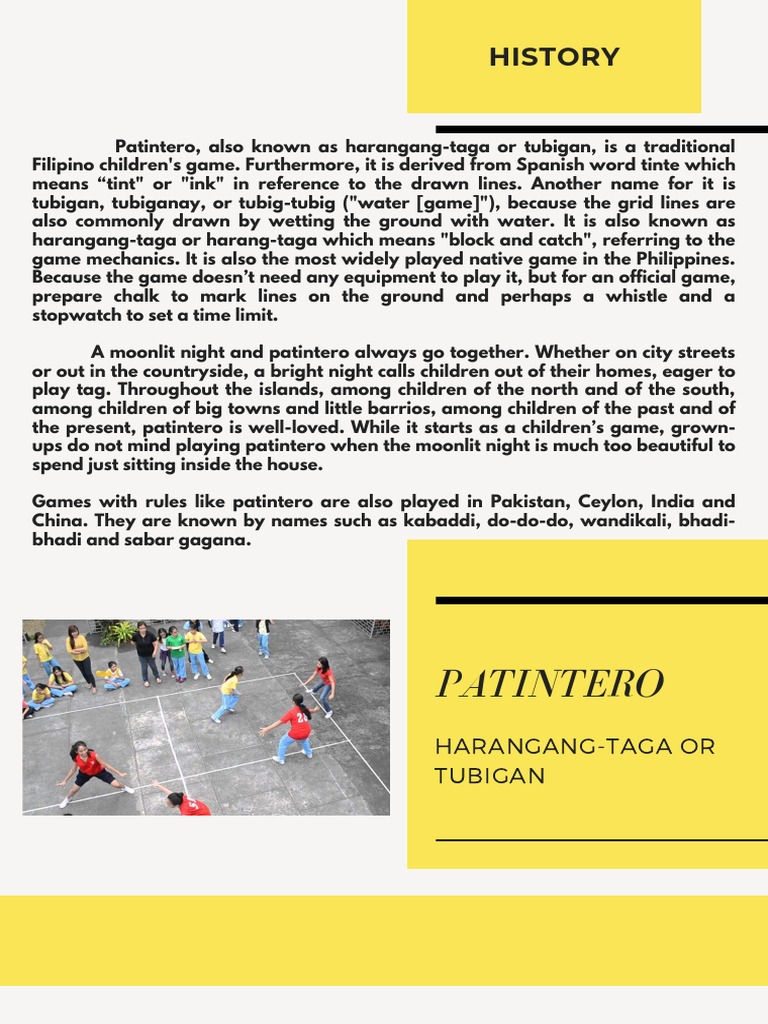 Patintero: A Filipino Children's Game | PDF | Cooking, Food & Wine ...
