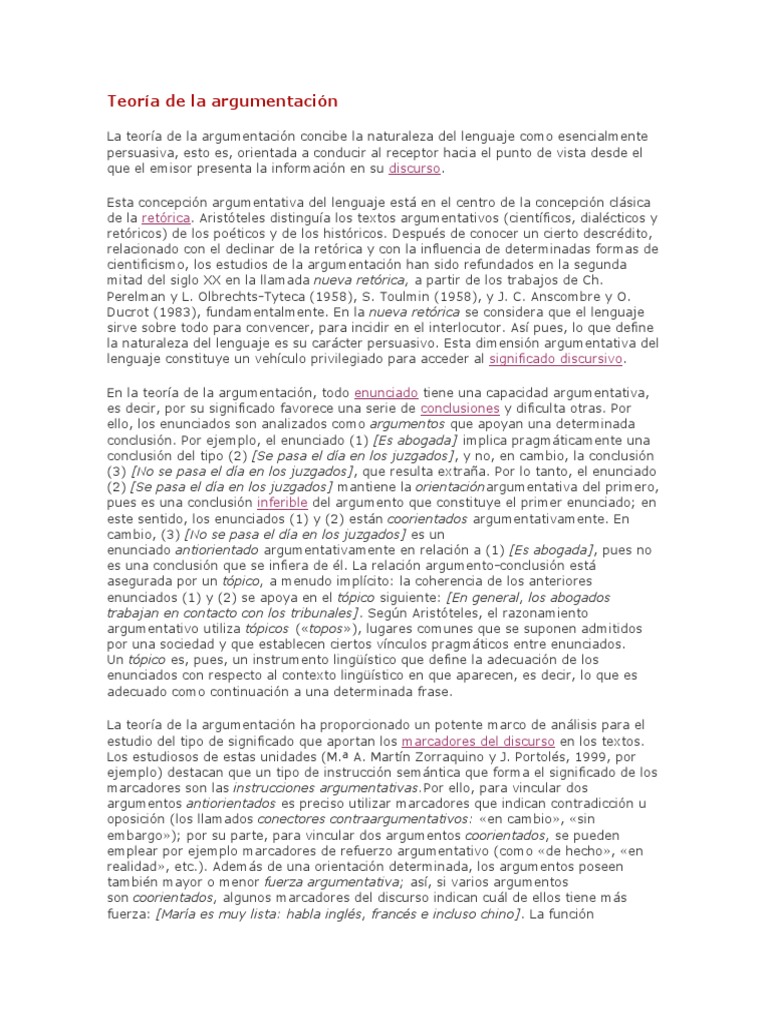 Teoría de La Argumentación de Aristóteles A Toulmin | PDF | Retórica ...