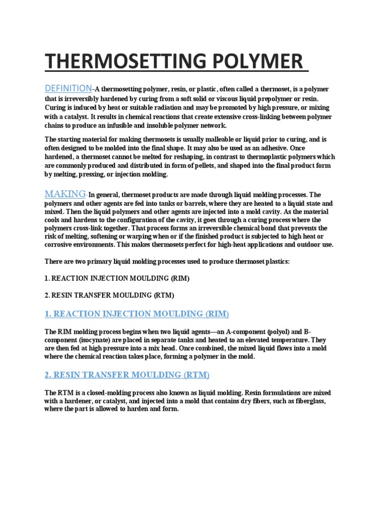 Thermosetting Polymer | PDF | Building Materials | Materials