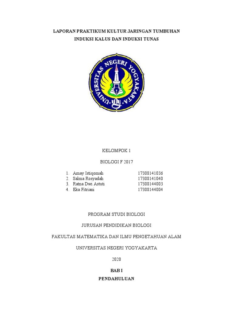 Induksi Kalus dalam Kultur Jaringan | PDF | Kesehatan Holistik ...
