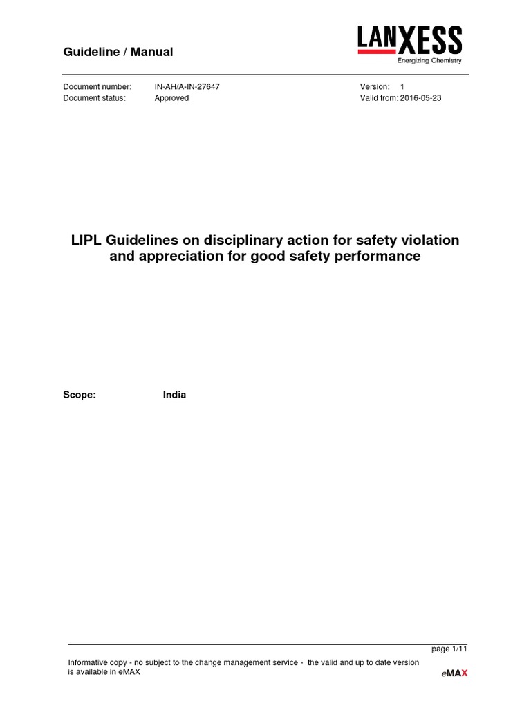 LSR LANXESS Life Saving Rules | Download Free PDF | Safety | Prevention