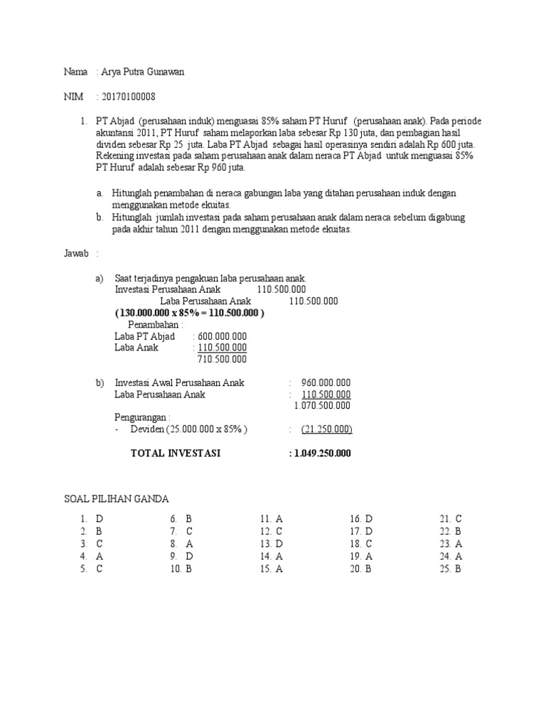 Arya Putra Gunawan (20170100008) | PDF