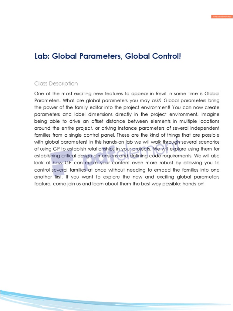 17 Global Parameters | PDF | Autodesk Revit | Parameter (Computer ...