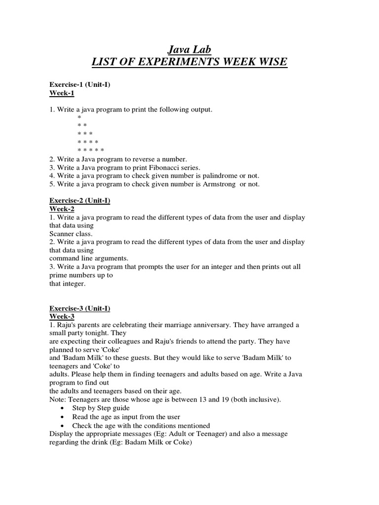 Lab Manual Java Pdf Pdf Method Computer Programming Class Computer Programming 