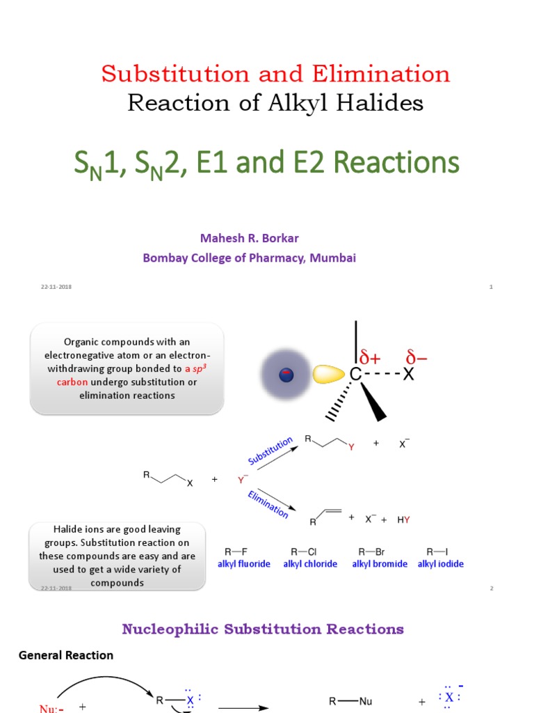 SN1, SN2, E1, E2 Reactions Guide | PDF | Chemical Reactions | Unit ...