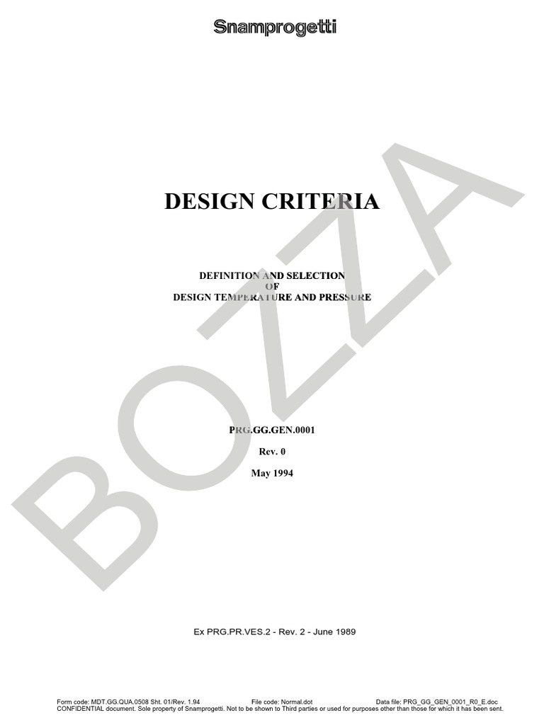 Design criteria for determining temperature and pressure | PDF ...