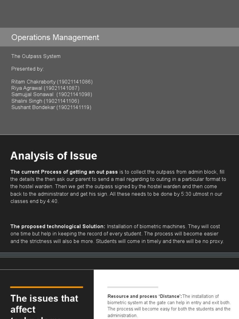 Operations Management Project Outpass System | PDF | Operations ...