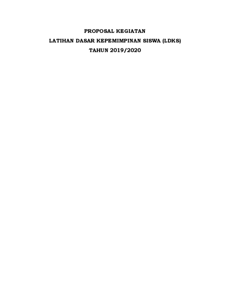 Proposal LDKS OSIS SMP Muara Indonesia | PDF