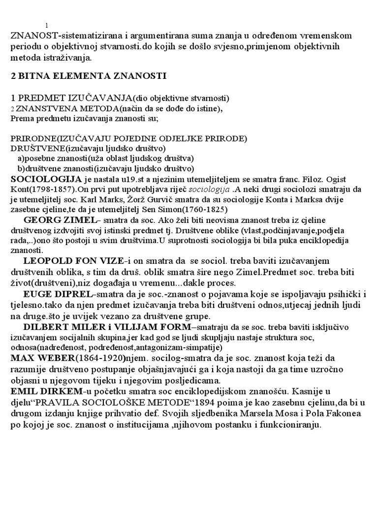 Sociologija Kao Znanost | PDF