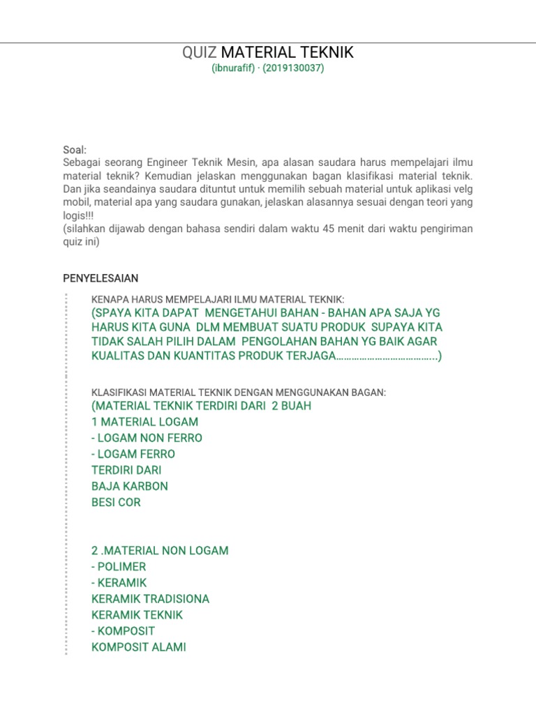 Teknik Material untuk Engineer | PDF