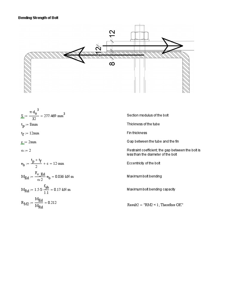 Bolt Bending Strength Analysis | PDF