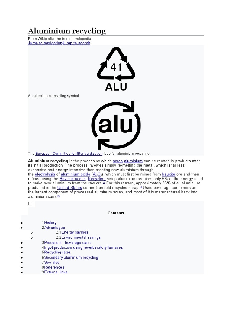 Aluminium Recycling | PDF | Metals | Chemical Elements