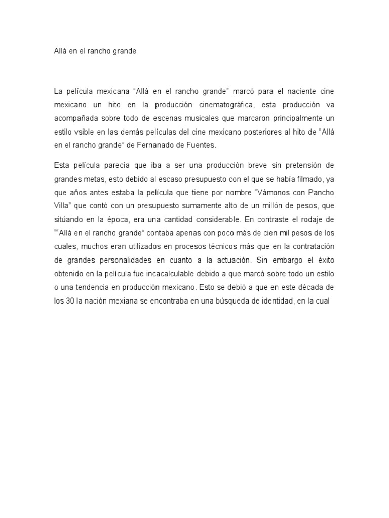 Allá en El Rancho Grande | PDF
