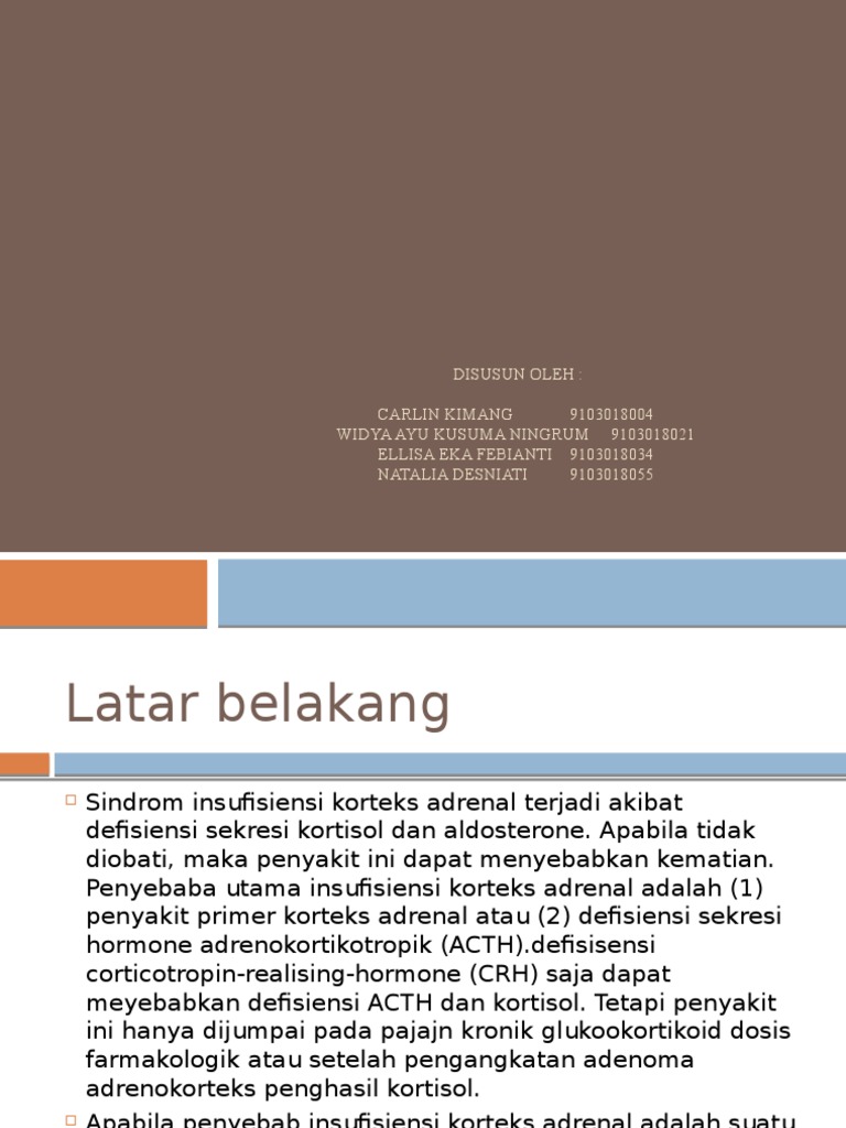 Penyakit Addison: Gejala dan Penatalaksanaan | PDF