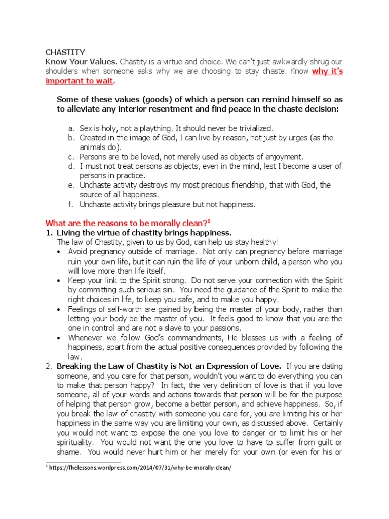 CHASTITY | PDF | Chastity | Love