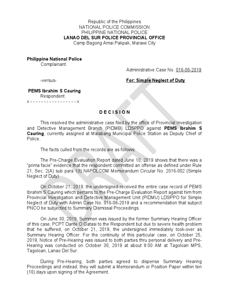 Draft Decision | PDF | Police | Public Sphere