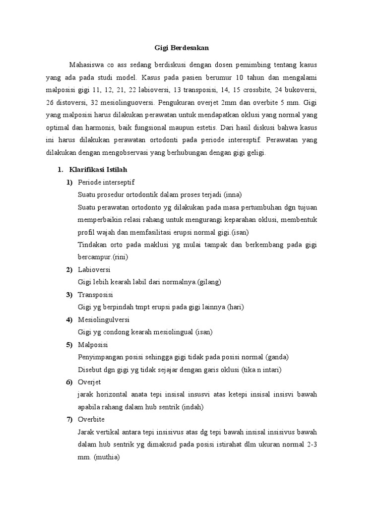 Perawatan Ortodonti Gigi Berdesakan | PDF