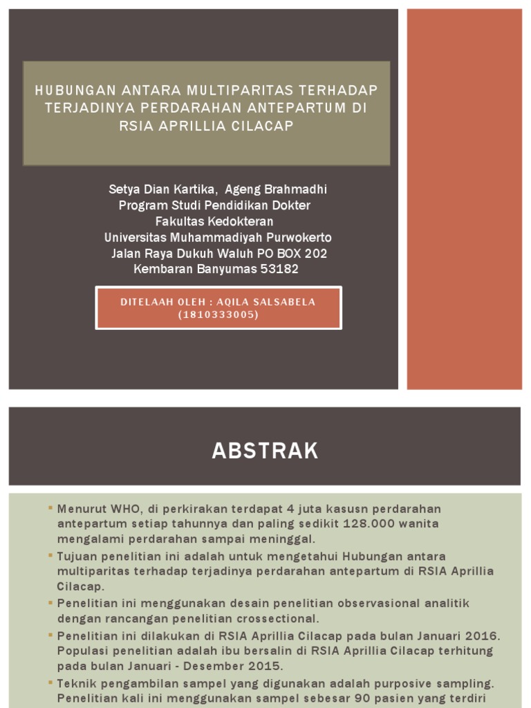 Telaah Jurnal Perdarahan Kehamilan | PDF