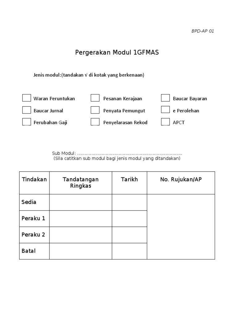 Pergerakan Modul 1GFMAS | PDF