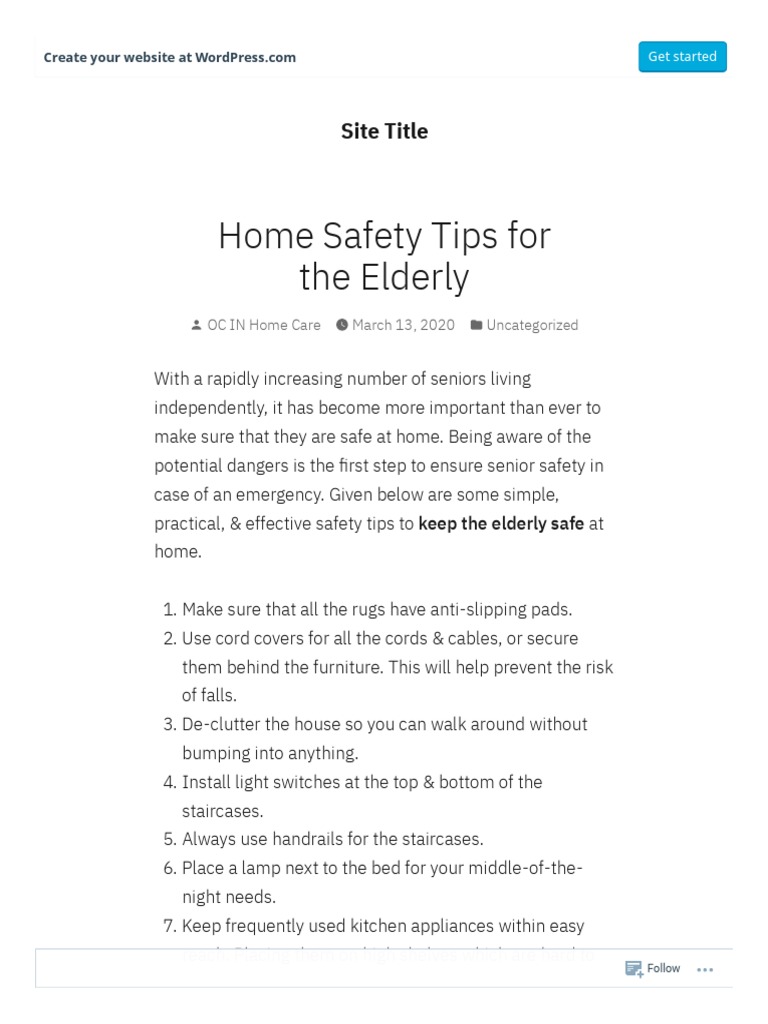 Essential Home Safety Tips for Seniors | PDF | Home & Garden