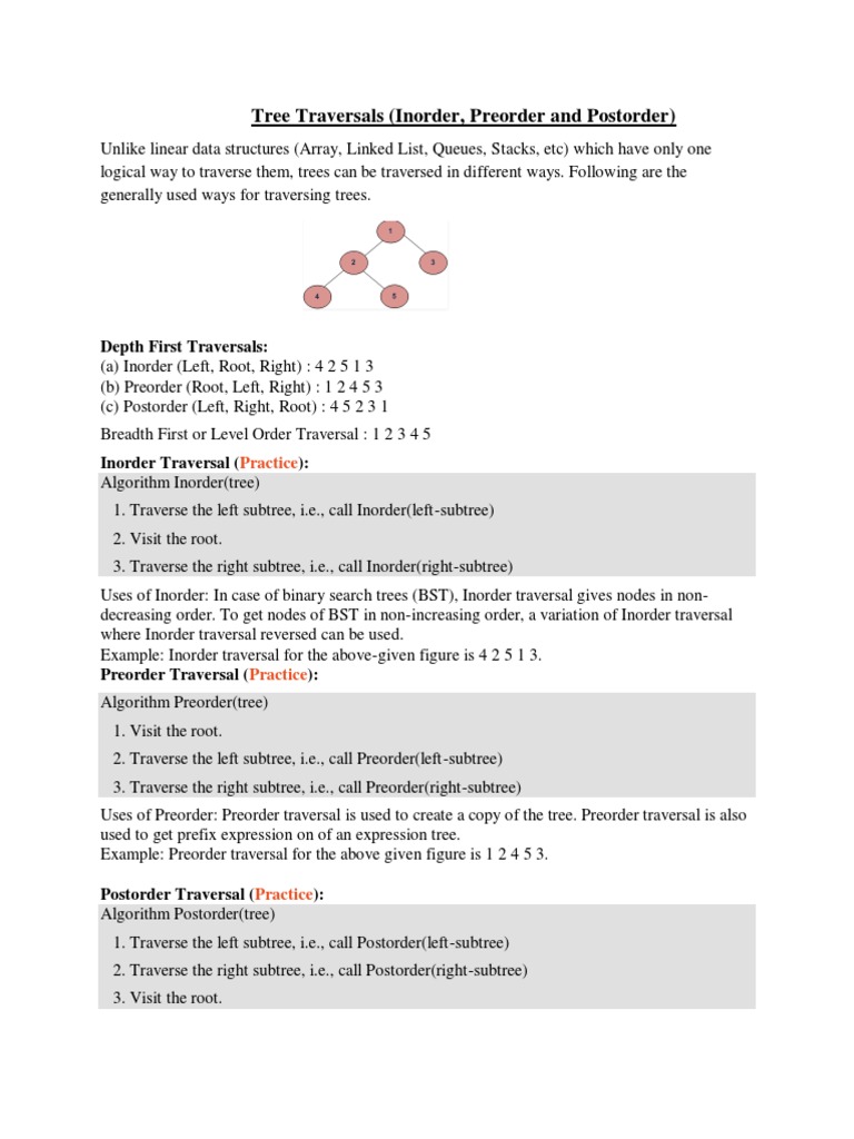 Tree Traversals | Download Free PDF | Applied Mathematics | Algorithms ...