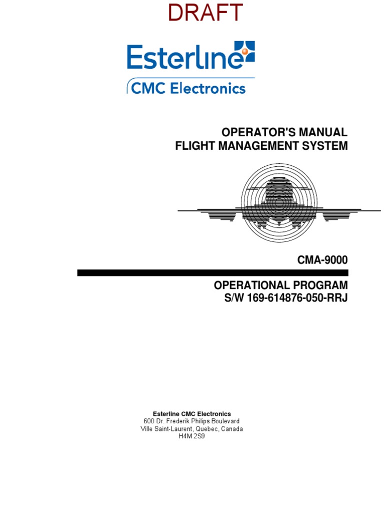 Operator's Manual for the CMA-9000 Flight Management System: A ...