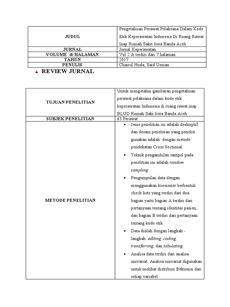 Review Dan Kelebihan Kekurangan Jurnal | PDF
