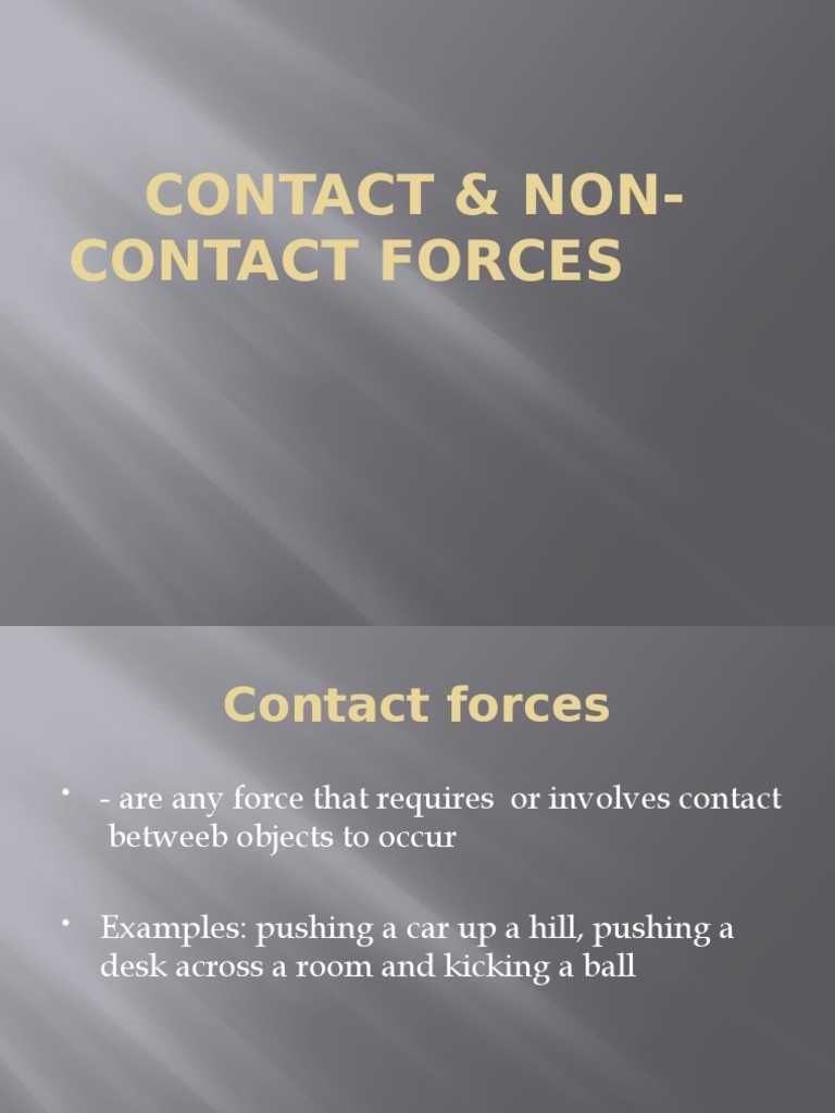 Contact Non Contact Forces | PDF