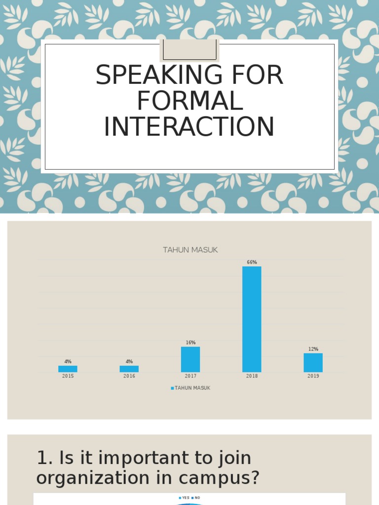 Speaking For Formal Interaction | PDF