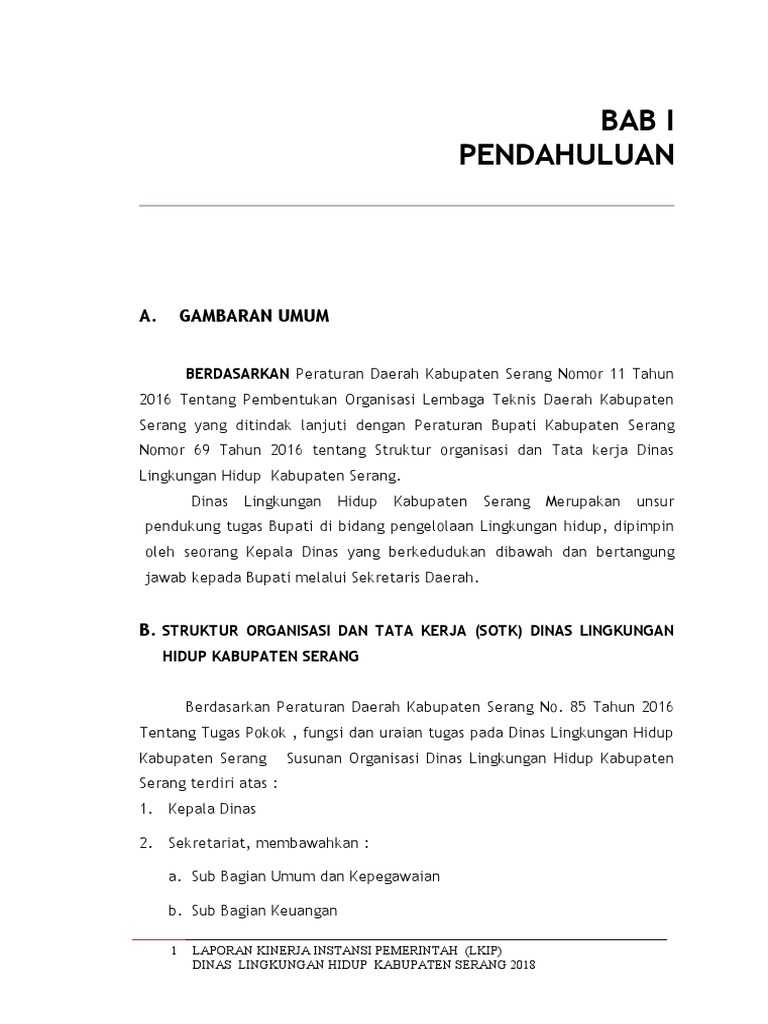 Profil DLH Kab. Serang Tahun 2018 | PDF