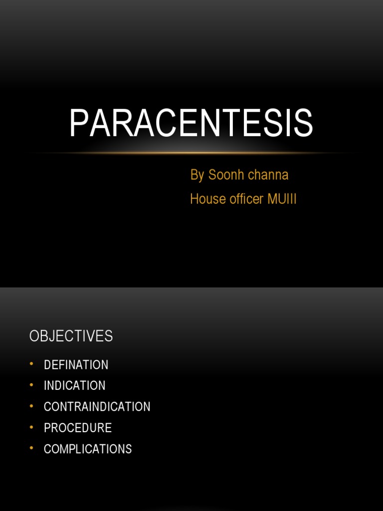 PARACENTESIS | PDF | Medical Specialties | Clinical Medicine