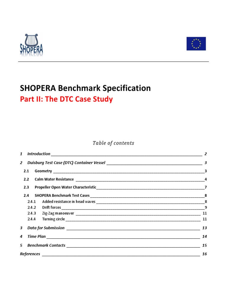 SHOPERA Benchmark - Specification PART I | PDF | Simulation | Ships
