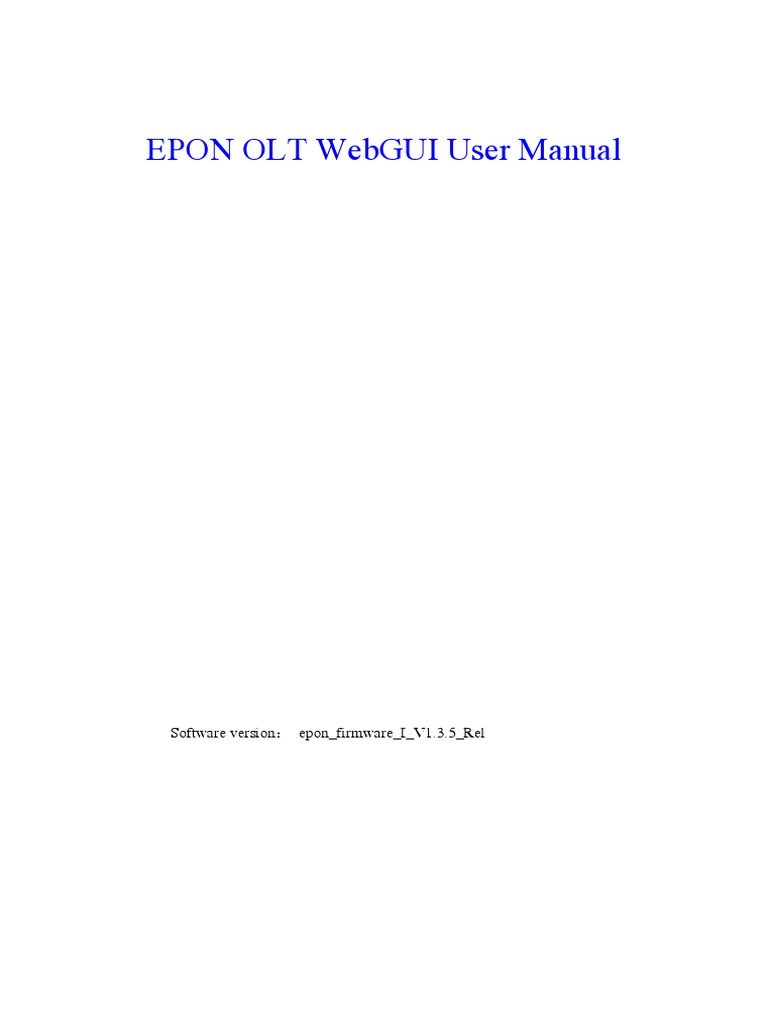 GL-E8604T - EPON-OLT WEB User Manual | PDF | Superuser | Command Line Interface