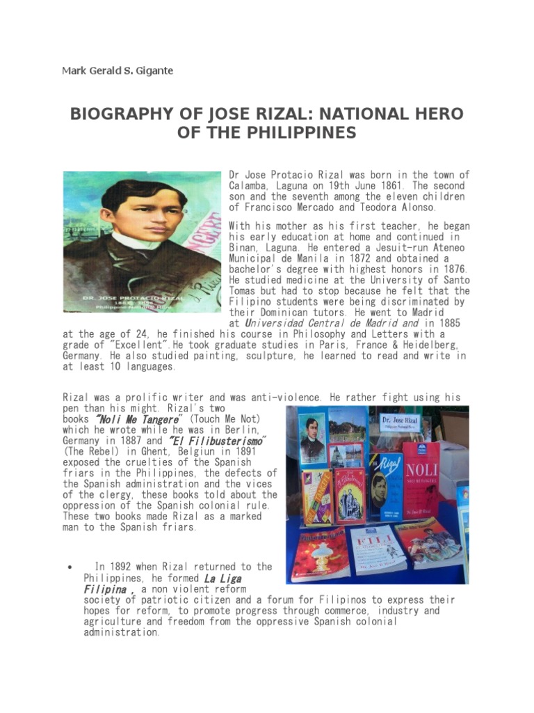 Biography of Jose Rizal | PDF | Philippines