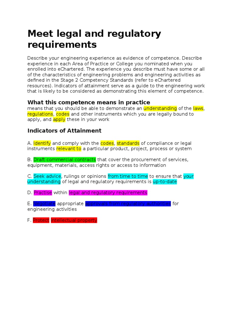 07-Meet Legal and Regulatory Requirements | PDF | Specification ...