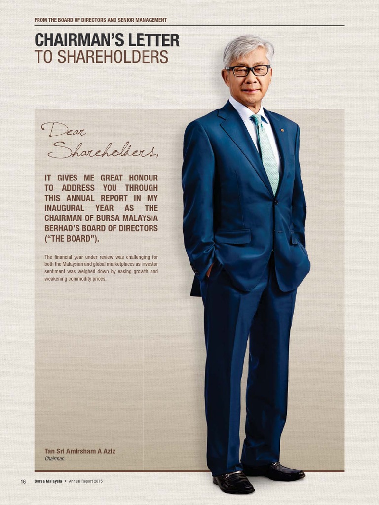 Chairmans Letter To Shareholders | PDF | Dividend | Governance