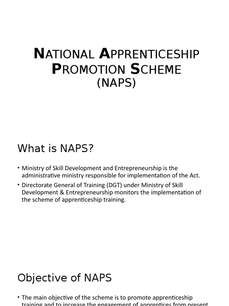 Naps Presentation Pdf Apprenticeship Recruit Training