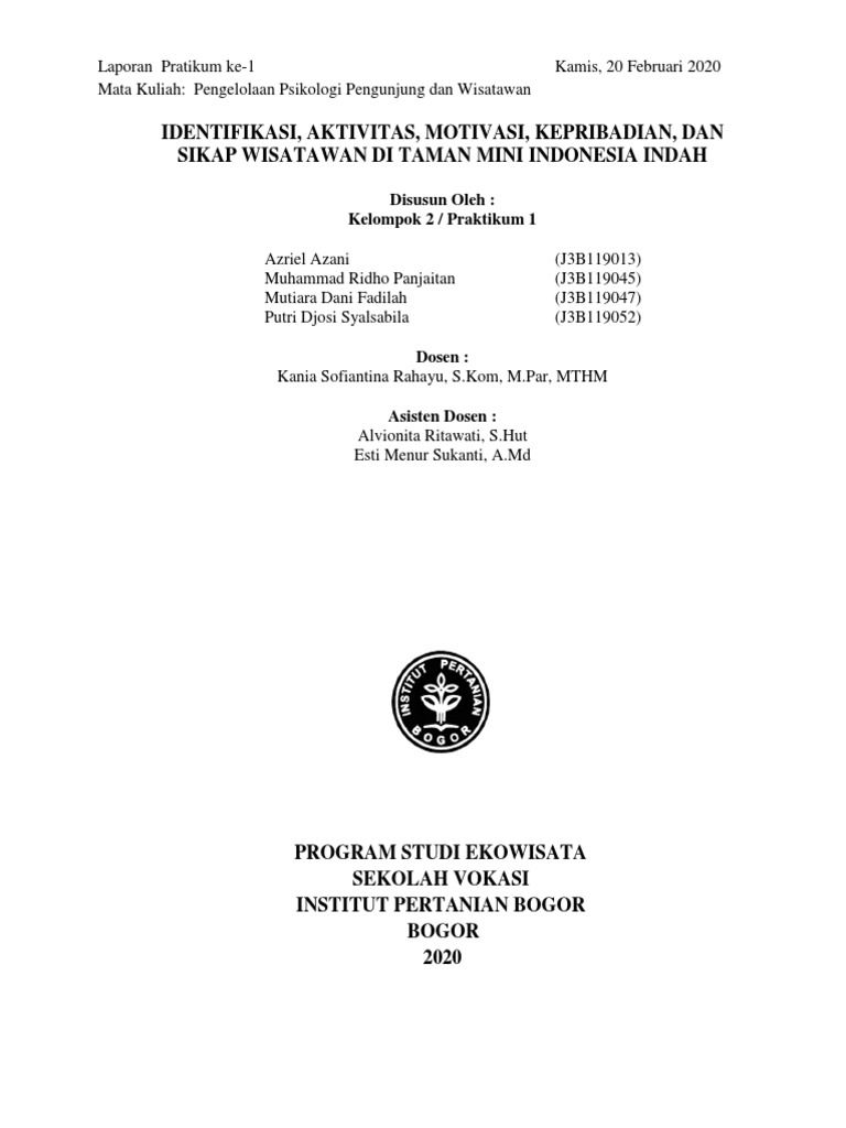 Laporan P3W Tmii PDF | PDF