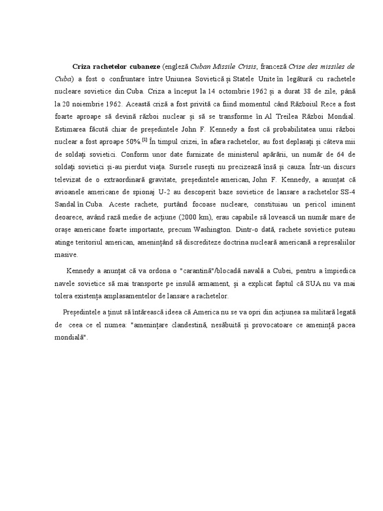 Criza Rachetelor Cubaneze | PDF