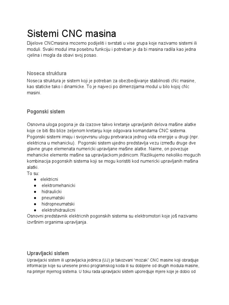Sistemi CNC Masina | PDF