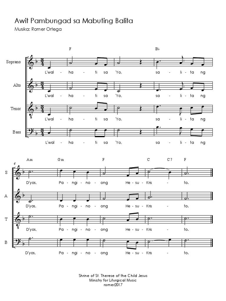 Lent Gospel Acclamation Tagalog PDF | PDF