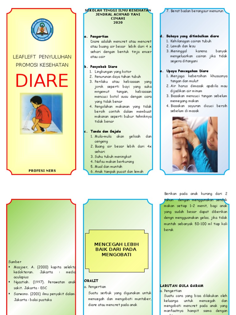 Leaflet Diare Pada Anak | PDF