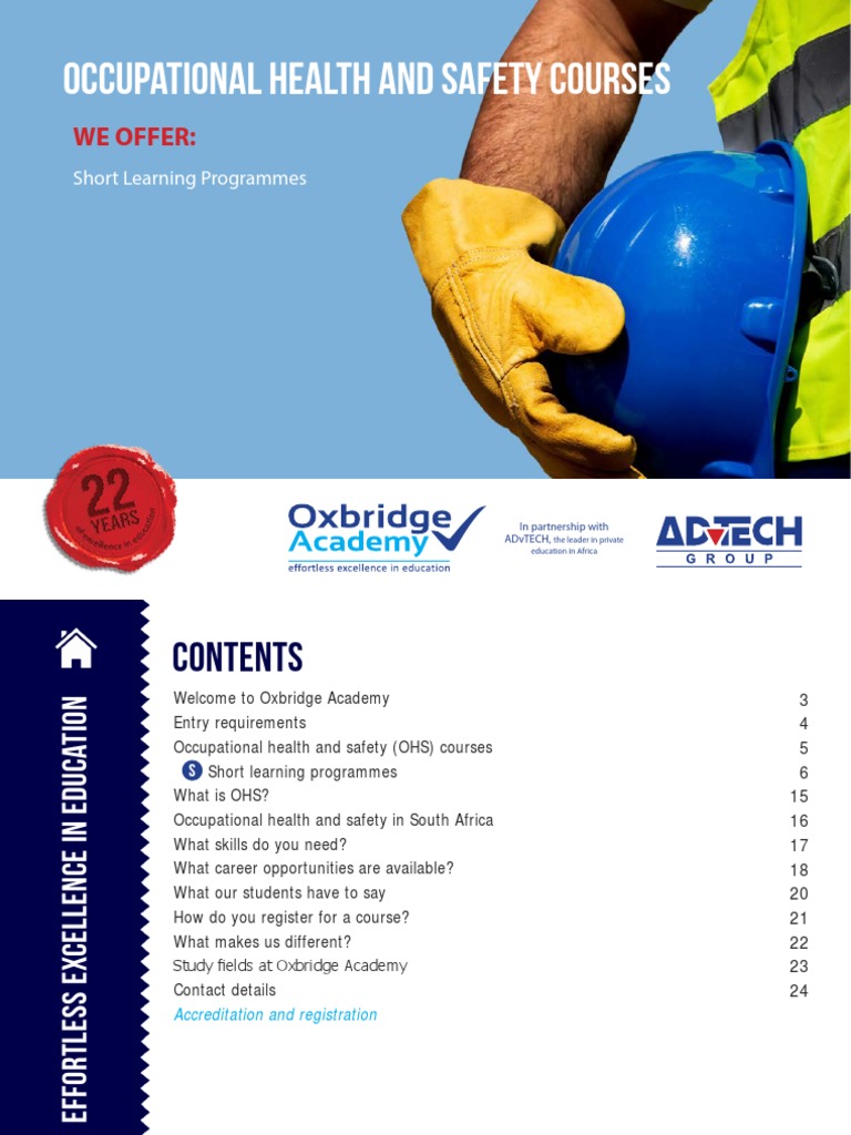 Brochure OHS Courses | PDF | Occupational Safety And Health | Safety