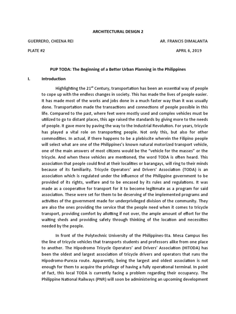 Toda Terminal | PDF | Philippines | Transport