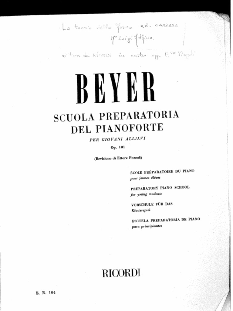 Beyer Op.101 - Metodo Pianoforte Beyer | PDF