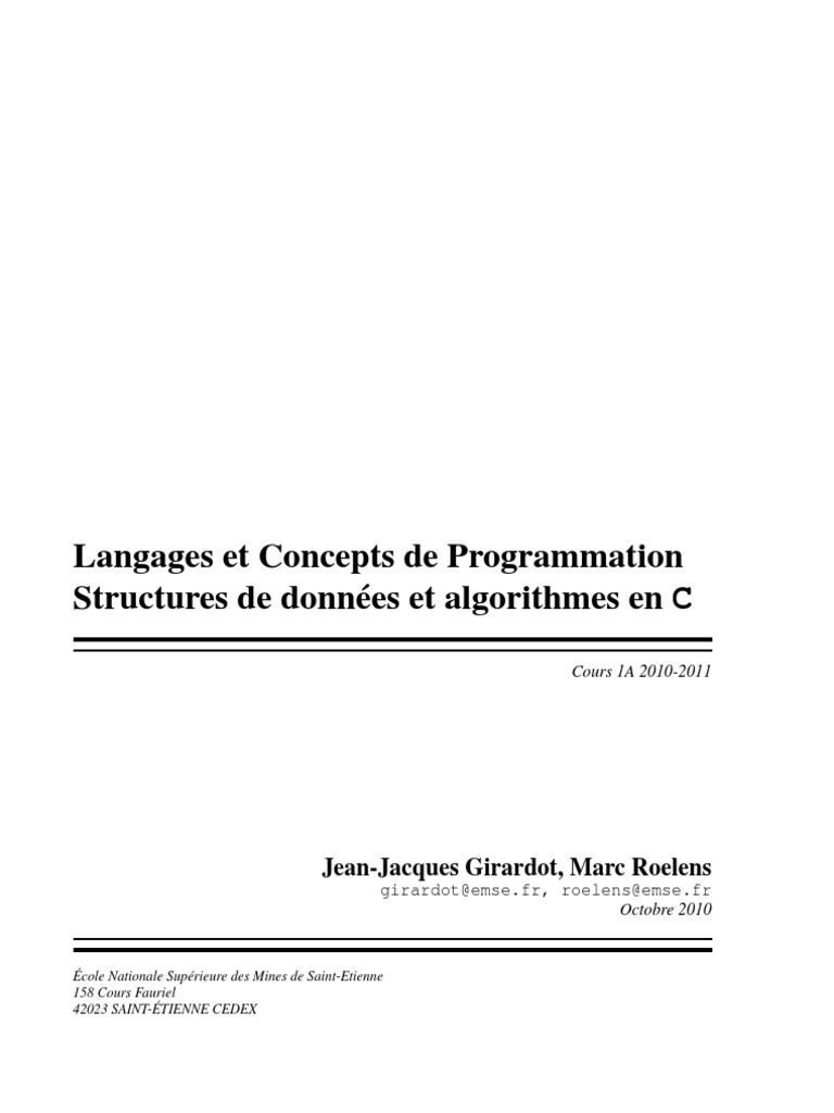 Algorithme en C | PDF | C (Langage de programmation) | Bibliothèque ...