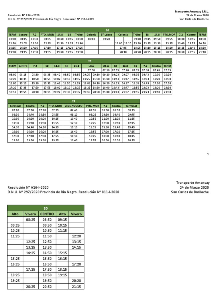 Transporte Mi Bus - Bariloche | PDF